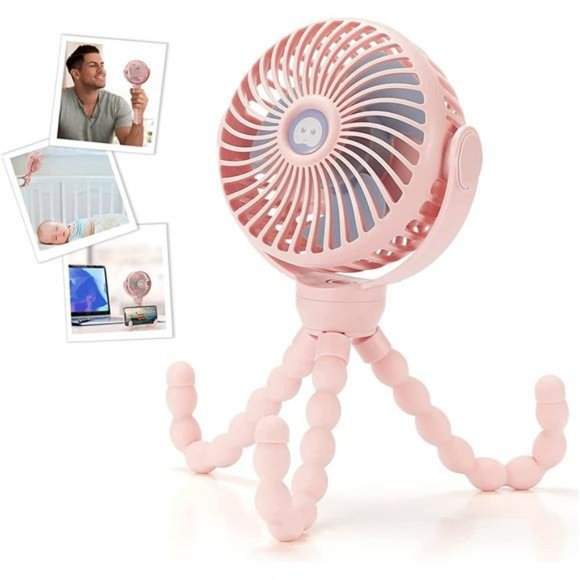 Other | Portable Baby Stroller Fan 36rotate Rechargeable Mini Clip On ...